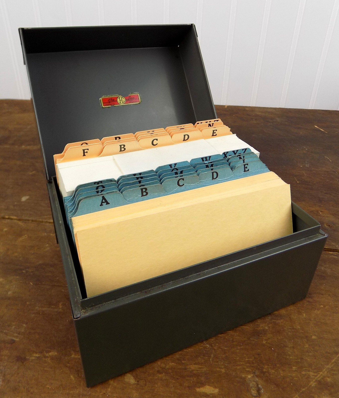 Vintage IC Metal Filing Storage Box w/2 Packs of 3x5 File Cards ...