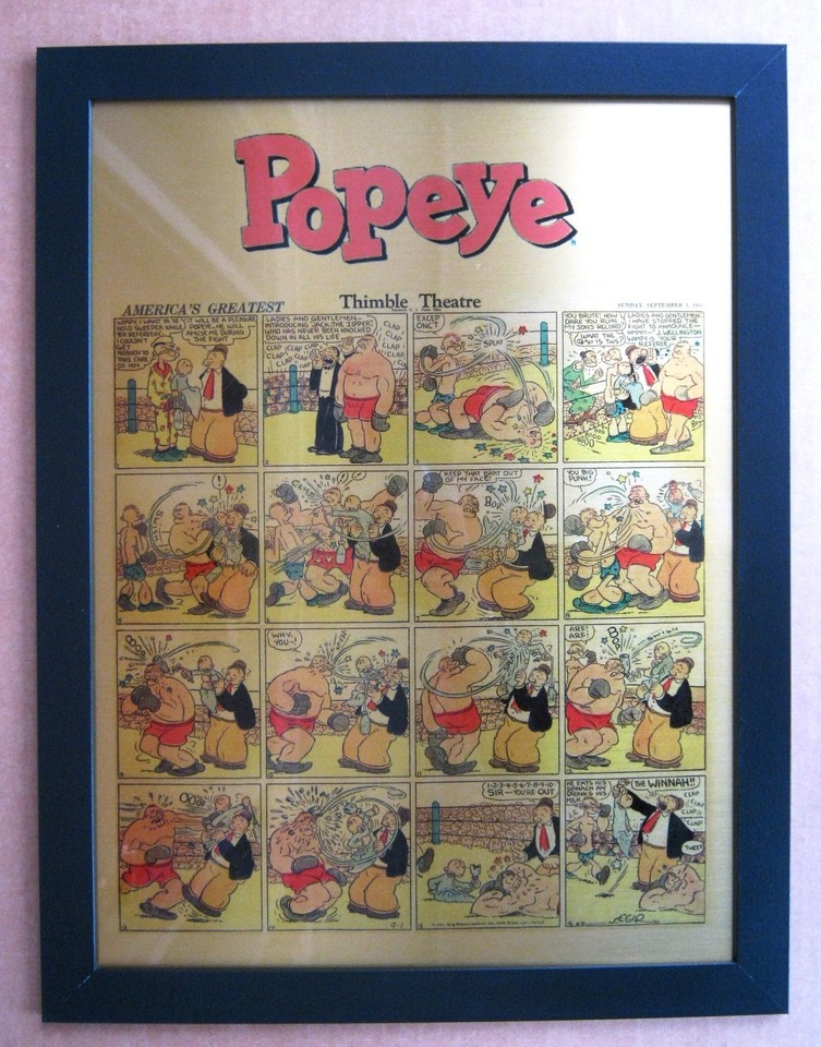 Popeye aka Thimble Theatre 1935 comic strip - printed to metal plate ...