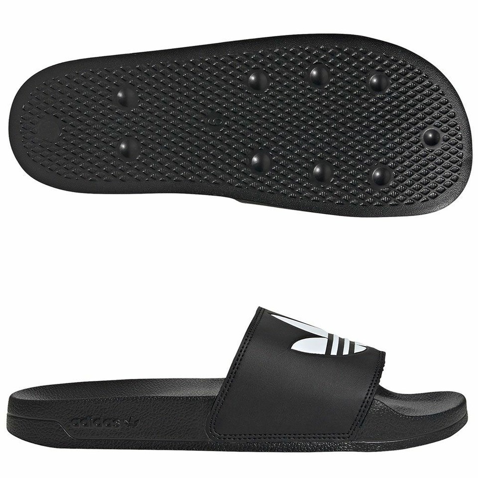 Mens adidas TREFOIL ADILETTE Lite Black Slides Sandals FU8298 Flip ...