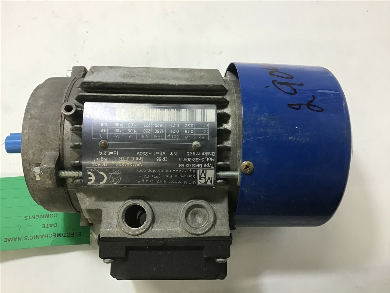 Mgm Bms 63 B4 0.22 Kw Ac Brake Motor 1620 Rpm 480 Volts, 3 Ph, 230 V ...