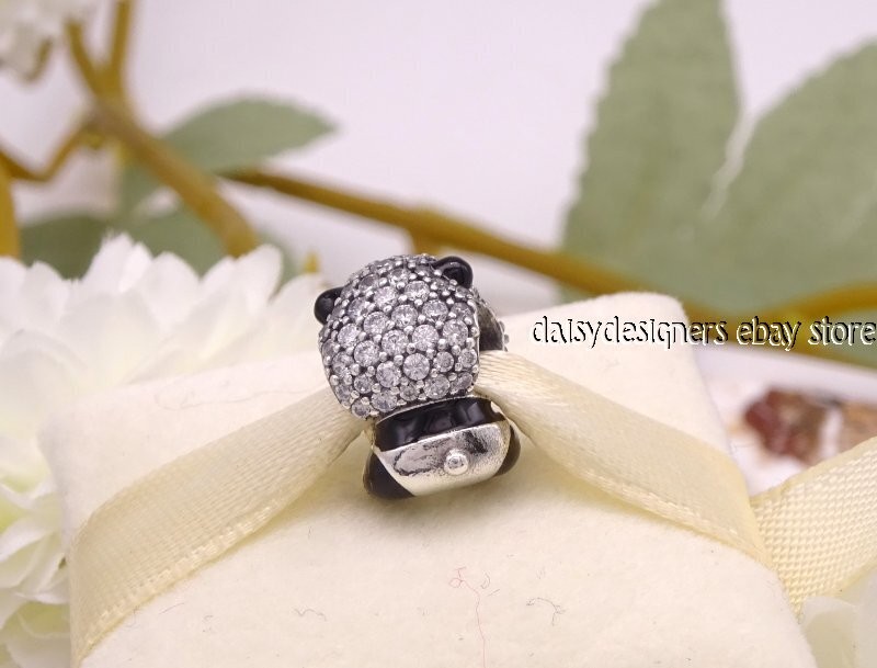 New Pandora Sparkling Cute Panda Charm 790771C01 Retired | eBay