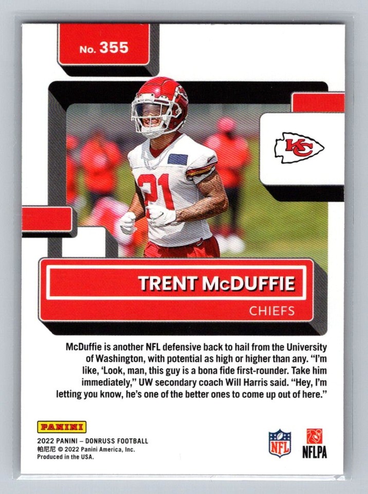 2022 Donruss #355 Trent McDuffie Red Press Proof Color Match RC | eBay