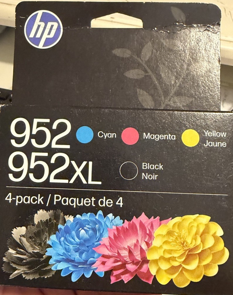 HP 952XL Black & 952 Color Ink Combo Pack of 4 Exp 2027 FREE SAME DAY ...