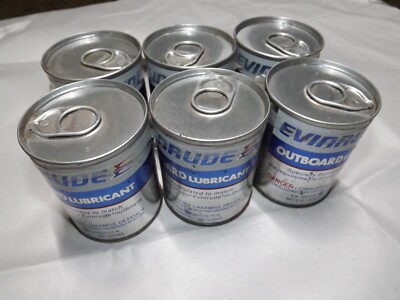 6-Pack NOS Evinrude Outboard Lubricant mix oil can unopened 8 oz. Cans ...