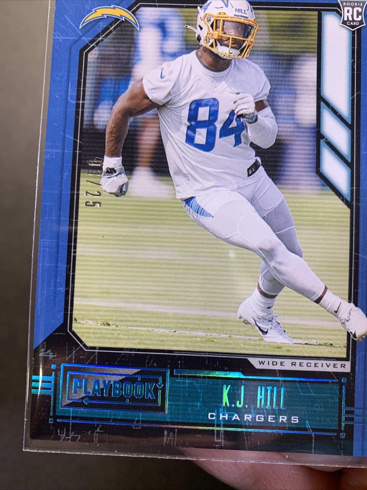 KJ Hill 2020 Panini Playbook NFL #167 Rookie Card Chargers Blue 3/25 ...