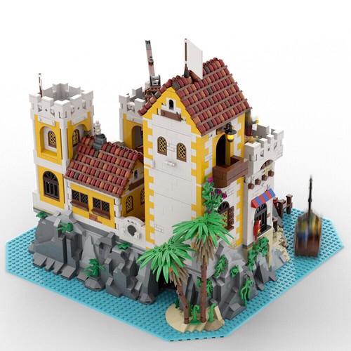 Golden Fortress MOC Building Blocks Set, Pirate-Themed DIY Model Bricks ...
