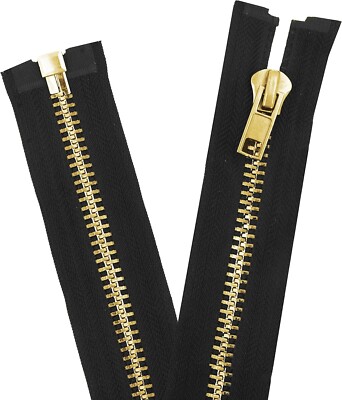 21 Inch Zipper Heavy Duty Zippers - #10 Black Metal Zippers for Sewing ...