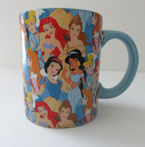 Disney Princess Mug Coffee Tea Blue Princesses Collage Ceramic 2019 Cup ...