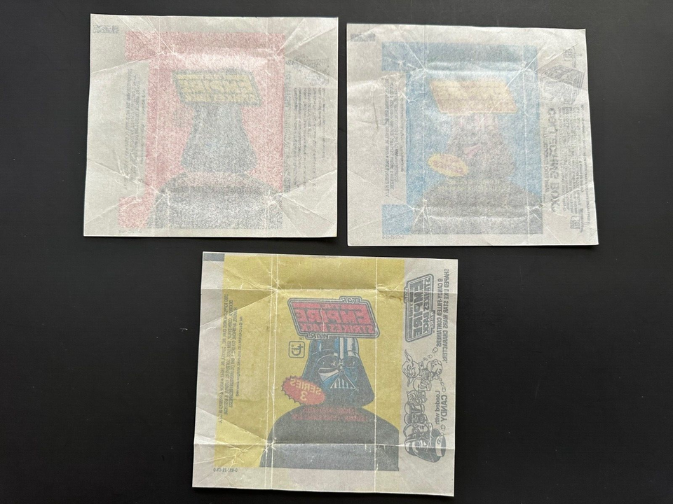 VINTAGE Topps Star Wars Empire Strikes Back Wax Wrappers Set Red Blue ...