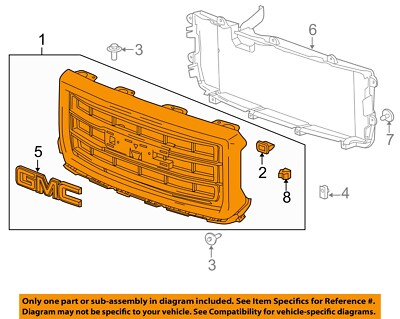 GM OEM 14-15 Sierra 1500 Grille Grille Components-Grille 23254463 | eBay