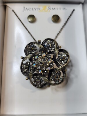 New in Box Jaclyn Smith Costume Jewelry Set | Antique Gold Earrings and ...