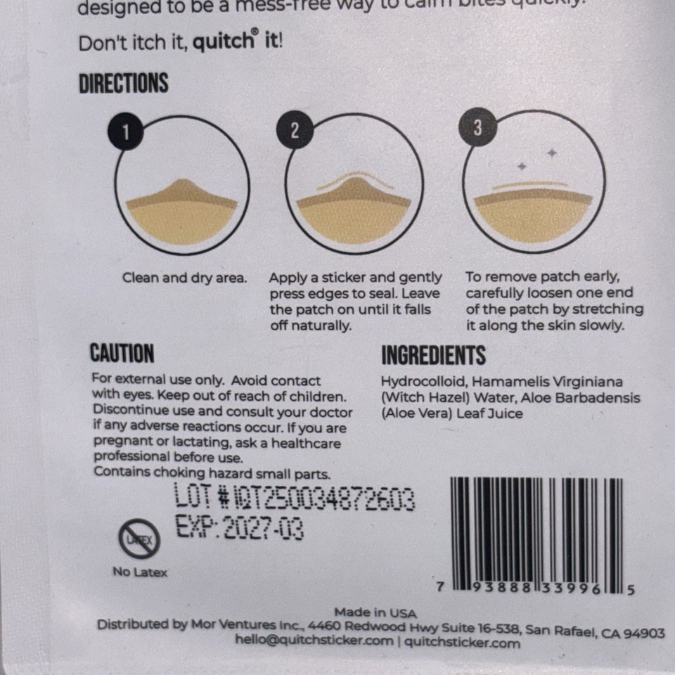 Quitch Bug Bite Itch Relief Patch for Kids Summer Travel Essential New ...