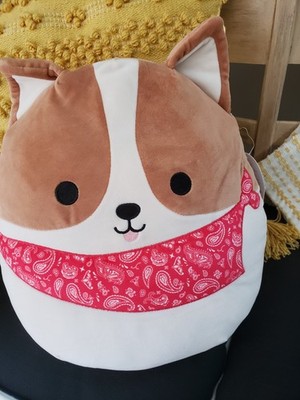 Squishmallow 12" Reginald The Corgi Red Bandana | eBay