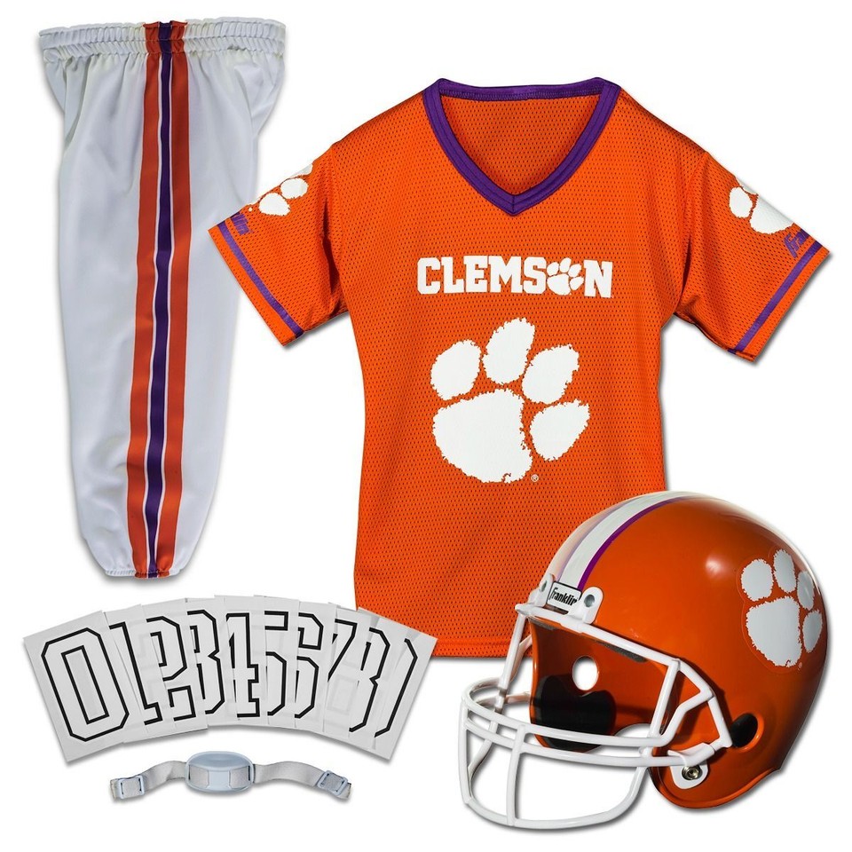 Clemson Tigers Kids NCAA 7pc Deluxe Football Uniform Set, Small | eBay