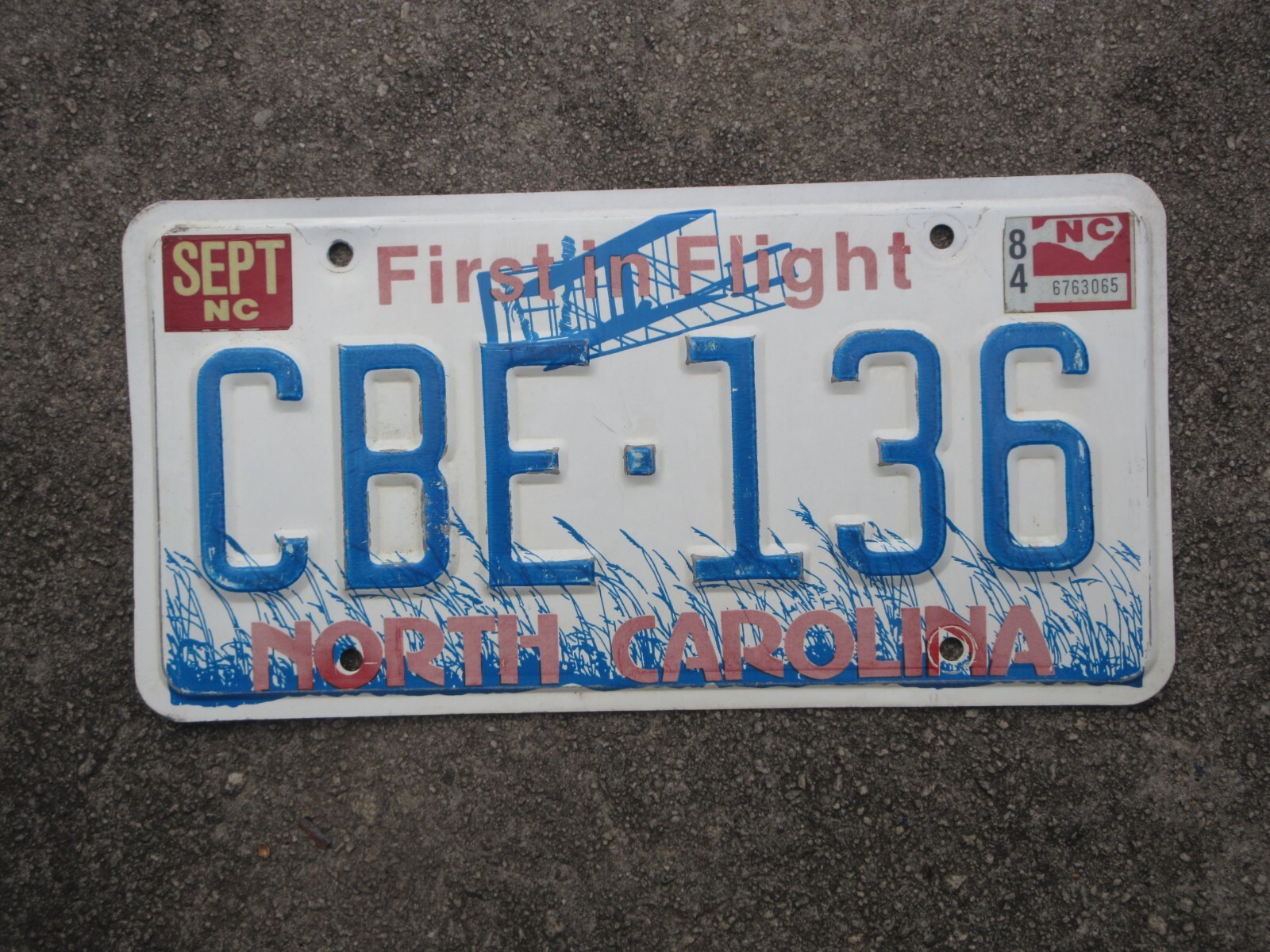 1984 North Carolina First in Flight License Plate CBE136 NC Ford ...