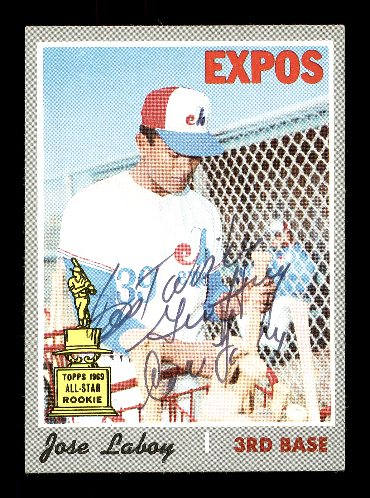 Jose "CoCo" Laboy Auto Autographed 1970 Topps Card #238 Montreal Expos ...