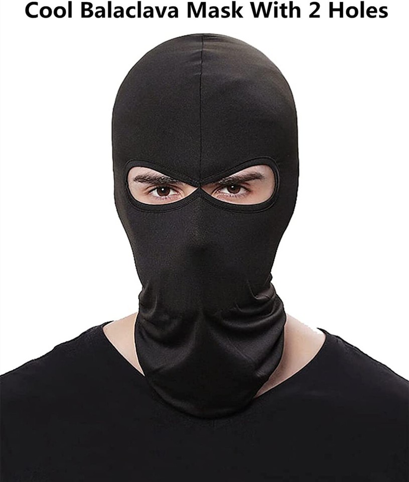 2 Hole Full Face Mask Thin Balaclava UV Protection Ski Sun Hood for Men ...