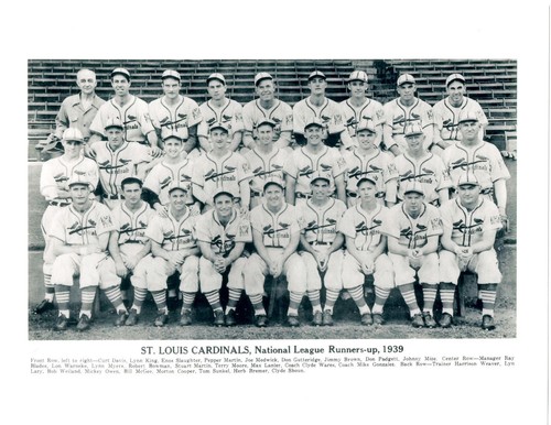 1939 ST. LOUIS CARDINALS TEAM PHOTO BASEBALL MARTIN SLAUGHTER MOORE ...