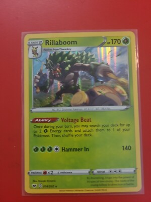 Pokémon TCG Rillaboom Sword & Shield Base Set 014/202 Holo Holo Rare | eBay