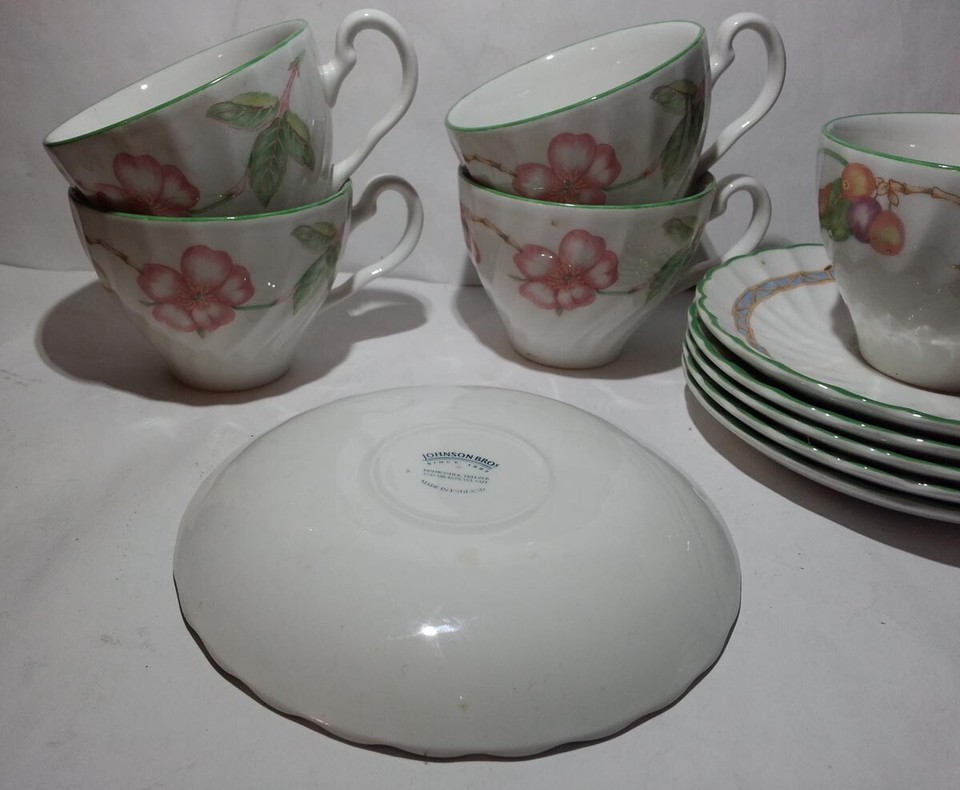 Lot of 6 - Johnson Brothers Cup with Saucer Set Porcelain England | eBay