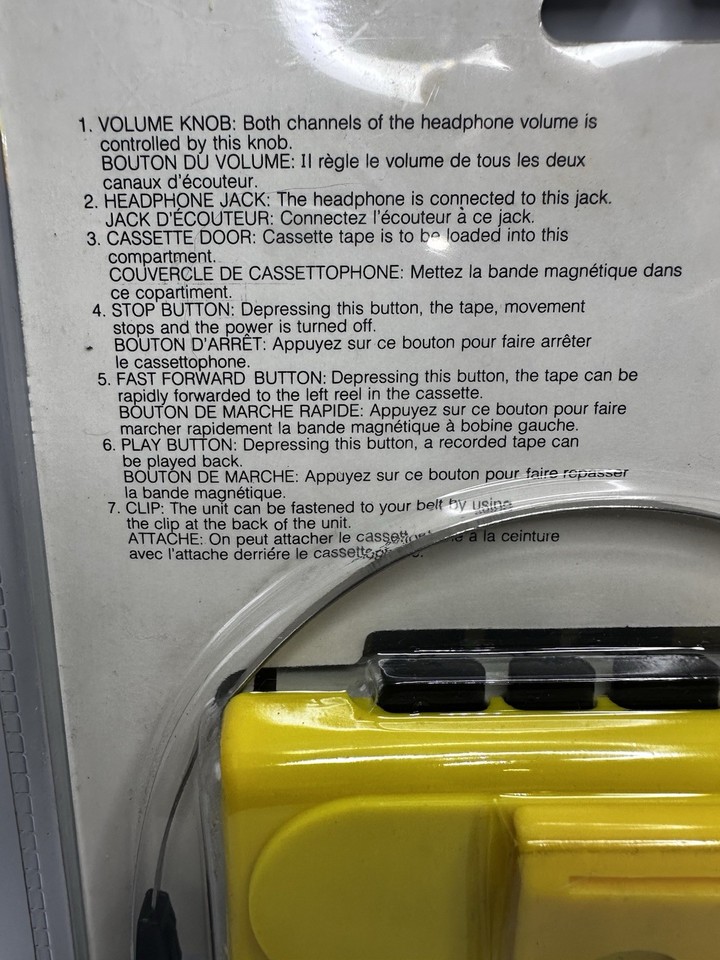 GRAND PRIX Stereo Cassette Tape Player W/Light Headphones L3R IG3 ...