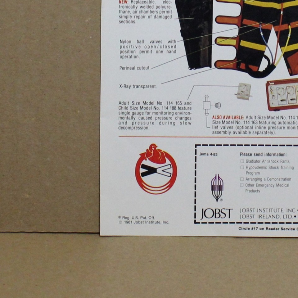 1981 JOBST MAST Suit-Anitshock Pants Print Ad Magazine Advertisement ...