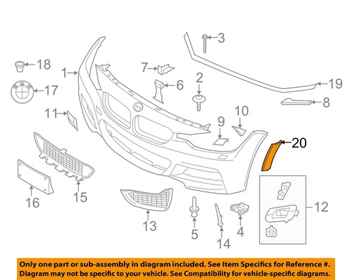 BMW OEM 15-16 M4 Front Bumper Grille-Reflector Left 63147848581 | eBay