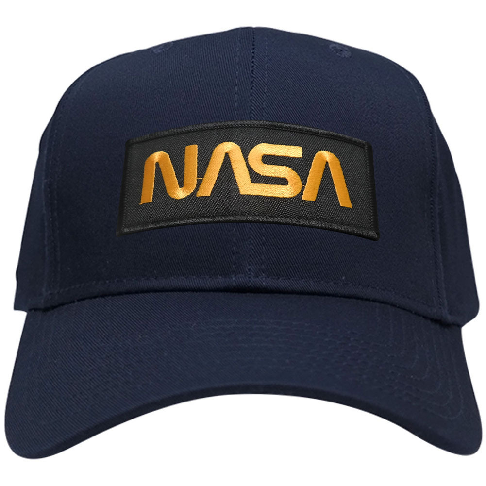 NASA Worm Gold Text Embroidered Iron On Patch Snapback Baseball Cap | eBay