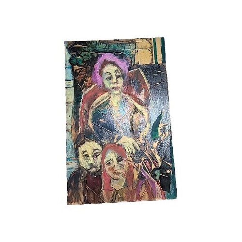 Folk Art Painting 22x14 By Marian C Fischer | eBay