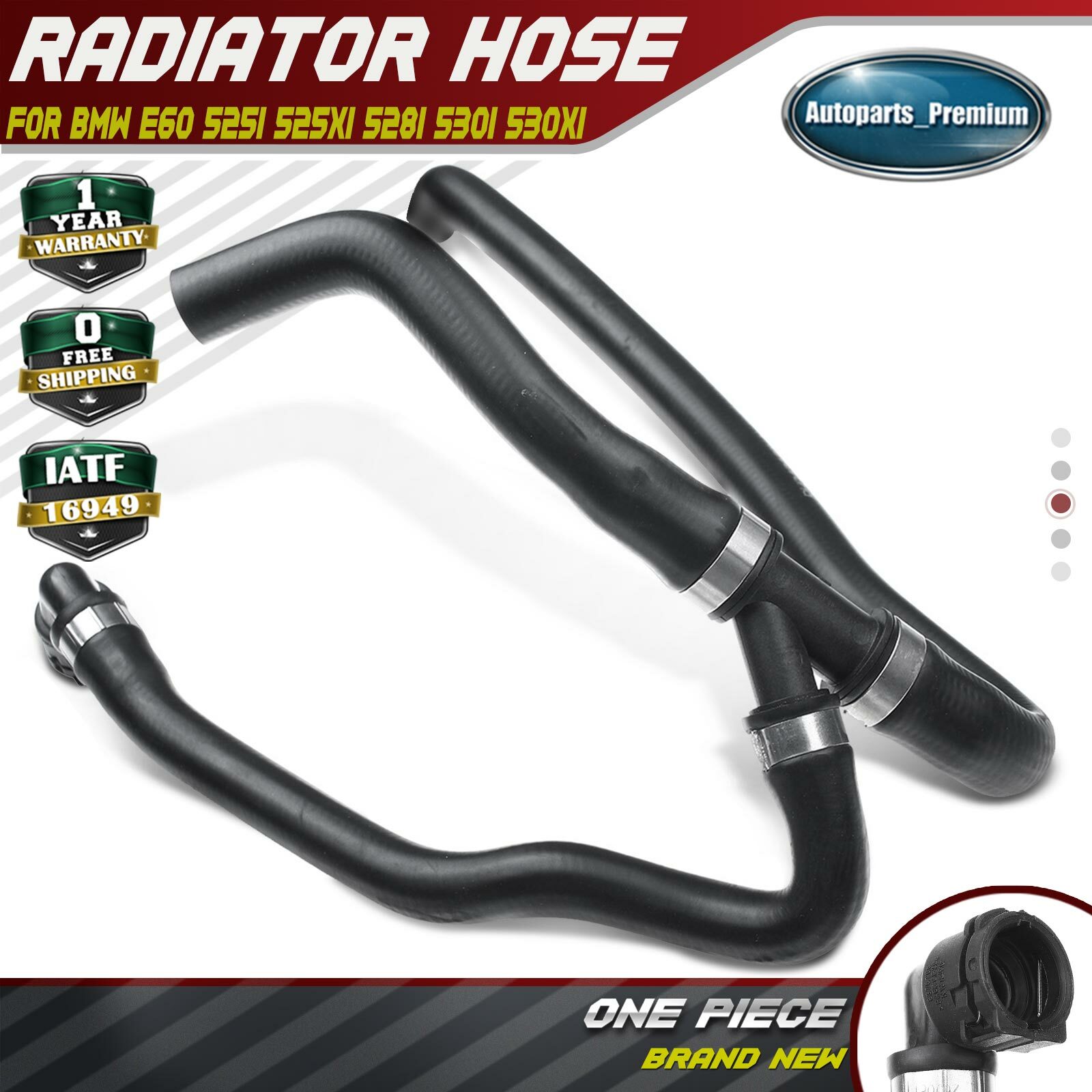 Engine Radiator Hose for BMW E60 525i 525xi 528i xDrive 530i 530xi ...