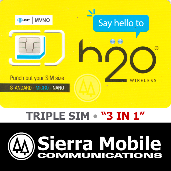 H2O WIRELESS SIM CARD Triple "3 in 1" NANO • GSM 4G 5G LTE • USPS ...
