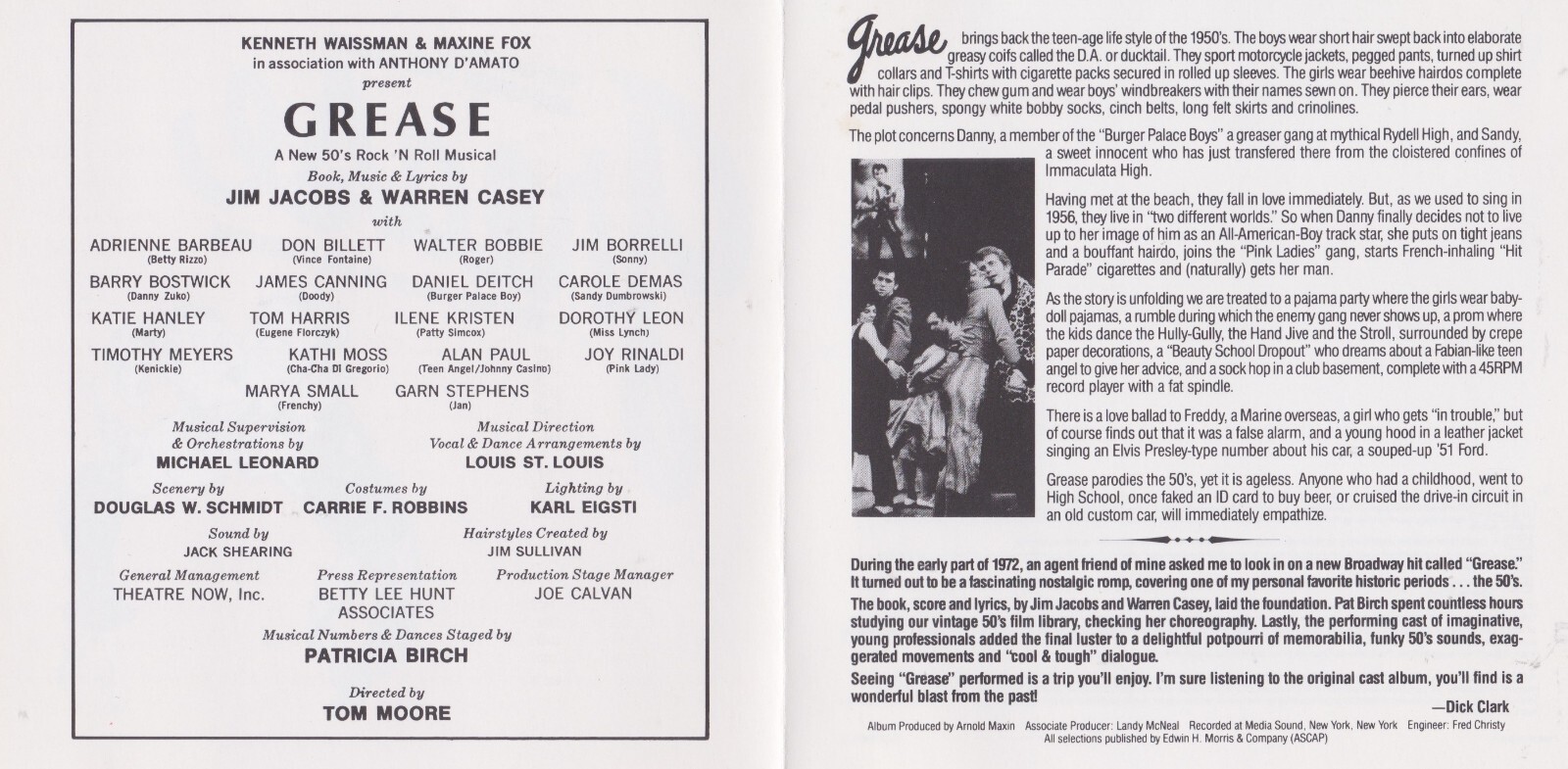 Grease Original Broadway Cast Album 1972 CD Near Mint Made In USA ...