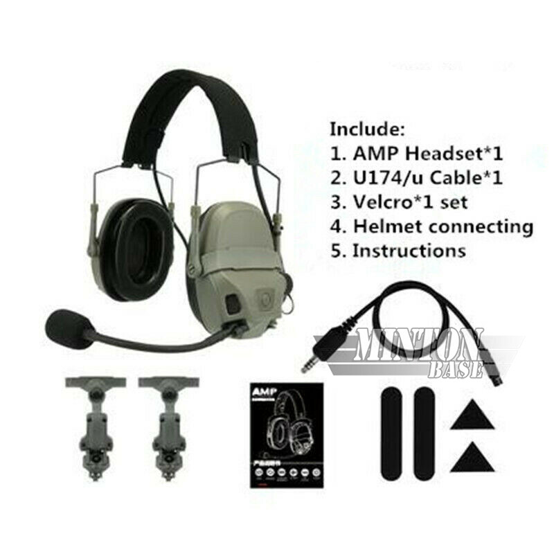 FCS AMP Tactical Noise Reduction Communication Headset & V20 V60 PTT | eBay