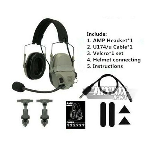FCS AMP Tactical Noise Reduction Communication Headset & V20 V60 PTT | eBay