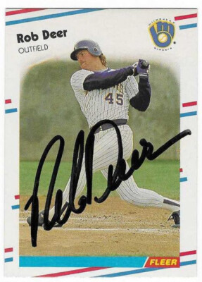 ROB DEER 1988 FLEER AUTOGRAPHED SIGNED # 163 MILWAUKEE BREWERS | eBay