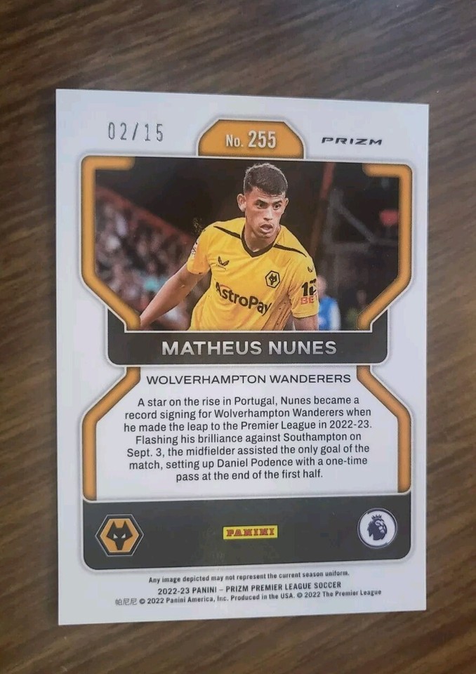 2023-24 Panini Prizm PL Matheus Nunes RC SP Choice Red Blue Purple #2/ ...