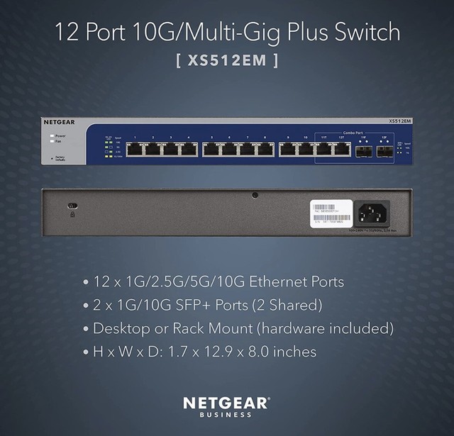 NETGEAR ProSafe XS712T 12 Port 10 GB Smart Switch - Black for sale ...