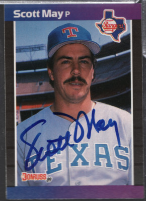 Scott May Rangers Autographed 1988 Leaf Donruss #636 w/COA ...