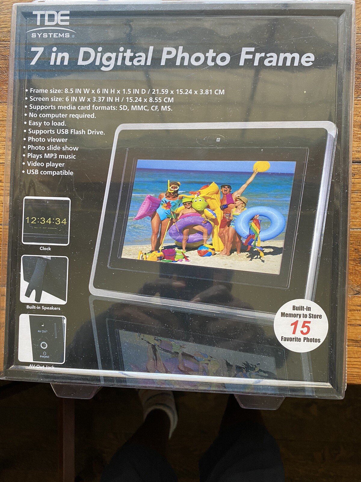 TDE Systems 7 inch Digital Photo Frame/Clock/Video/Mp3 Player With ...