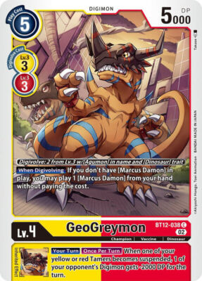 GeoGreymon BT12-038 C Across Time Digimon TCG | eBay