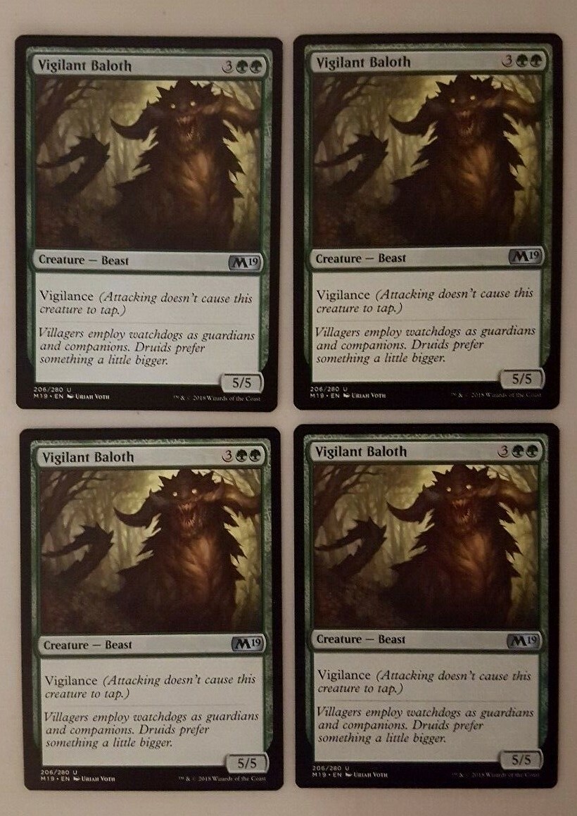 [4x] Vigilant Baloth M19 MTG Magic The Gathering NM Playset | eBay