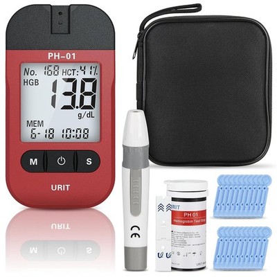 URIT Home Blood Hemoglobin Test Kit with 50 Test Strips，Anemia Test ...