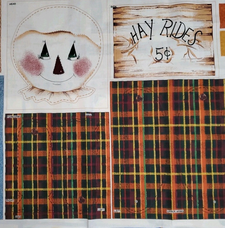 Patches the Scarecrow Cotton Fabric Panel Cut and Sew Pattern Stuffed ...