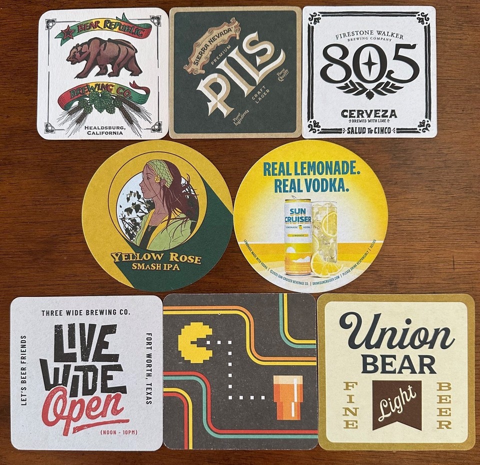 LOOK! (24) US Craft Beer Coasters ~ 24 beer coasters, Craft Beer Mats ...