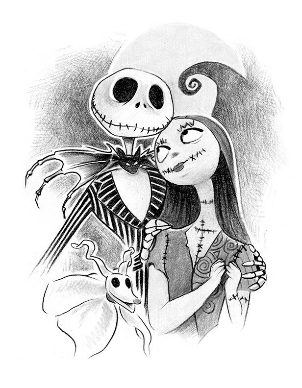 Jack And Sally Sketches Nightmare Before Christmas Jack And Sally" Art