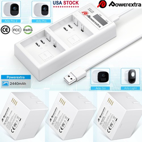 For Arlo Pro/Arlo Pro2/Arlo Go Powerextra Rechargeable Battery+Quick ...