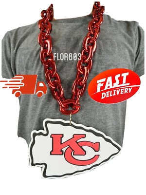 NFL Kansas City Chiefs 3D Fan Chain Necklace Foam (Red Chain) | eBay