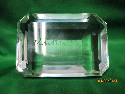 TIFFANY & CO EMERALD CUT ETCHED PAPERWEIGHT signed Robert W. !!! | eBay