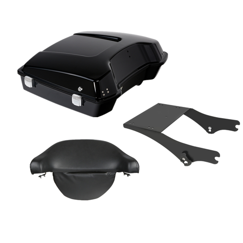 5.5" Black Razor Pack Trunk Pad 2 Up Mount Fit For Harley Tour Pak ...