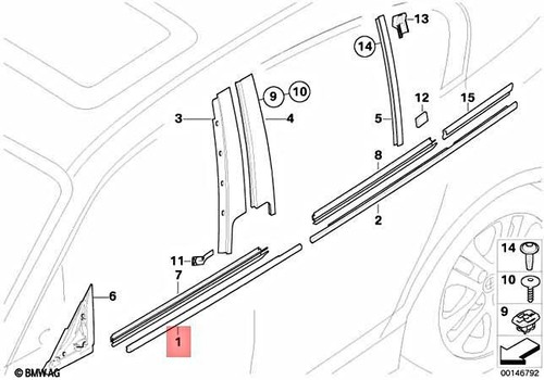 Genuine BMW E87 116d 116i Channel Sealing Outside Door Front Left ...